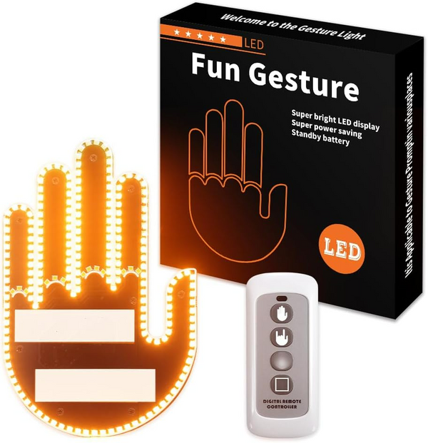 LED Hand Signal Car 3 Modes Middle Finger for Car Rear Window Road Wit ...