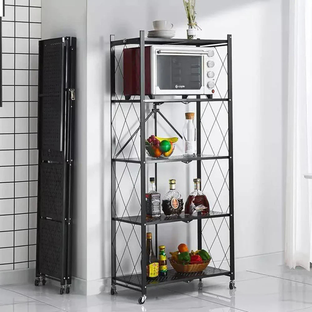 Tier Storage Shelves Foldable Storage Shelf Rack Storage Shelving On W ...