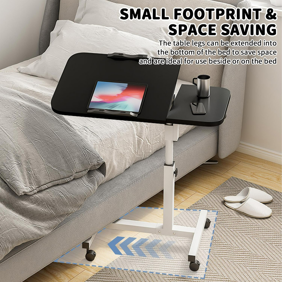 Height Adjustable Side Table with Wheels – Laptop Stand, Bed & Overbed ...