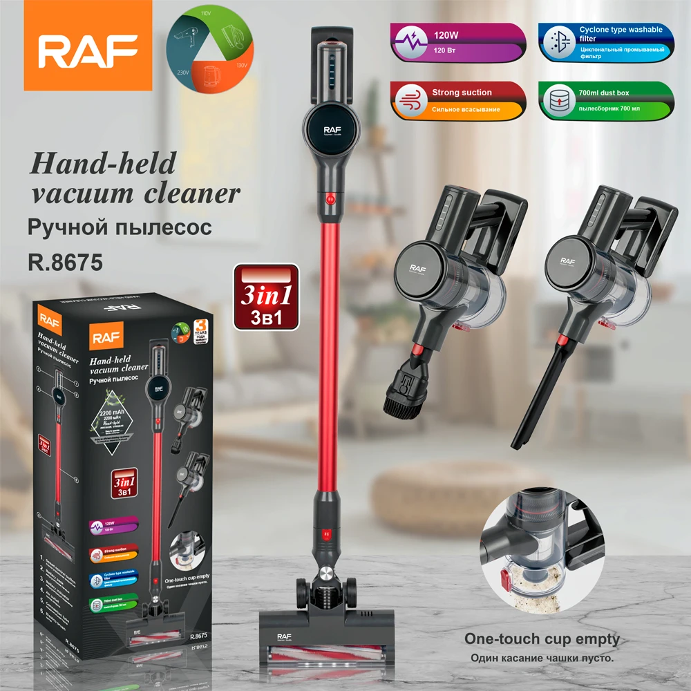 RAF 3 in 1 Handheld Cordless Wireless Vacuum Cleaner Bagless R8675 ...