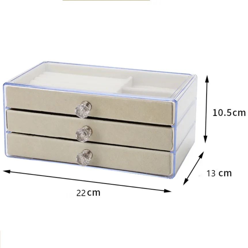 Clear Acrylic Jewelry Organizer Box With 3 Drawers – RAF LEBANON